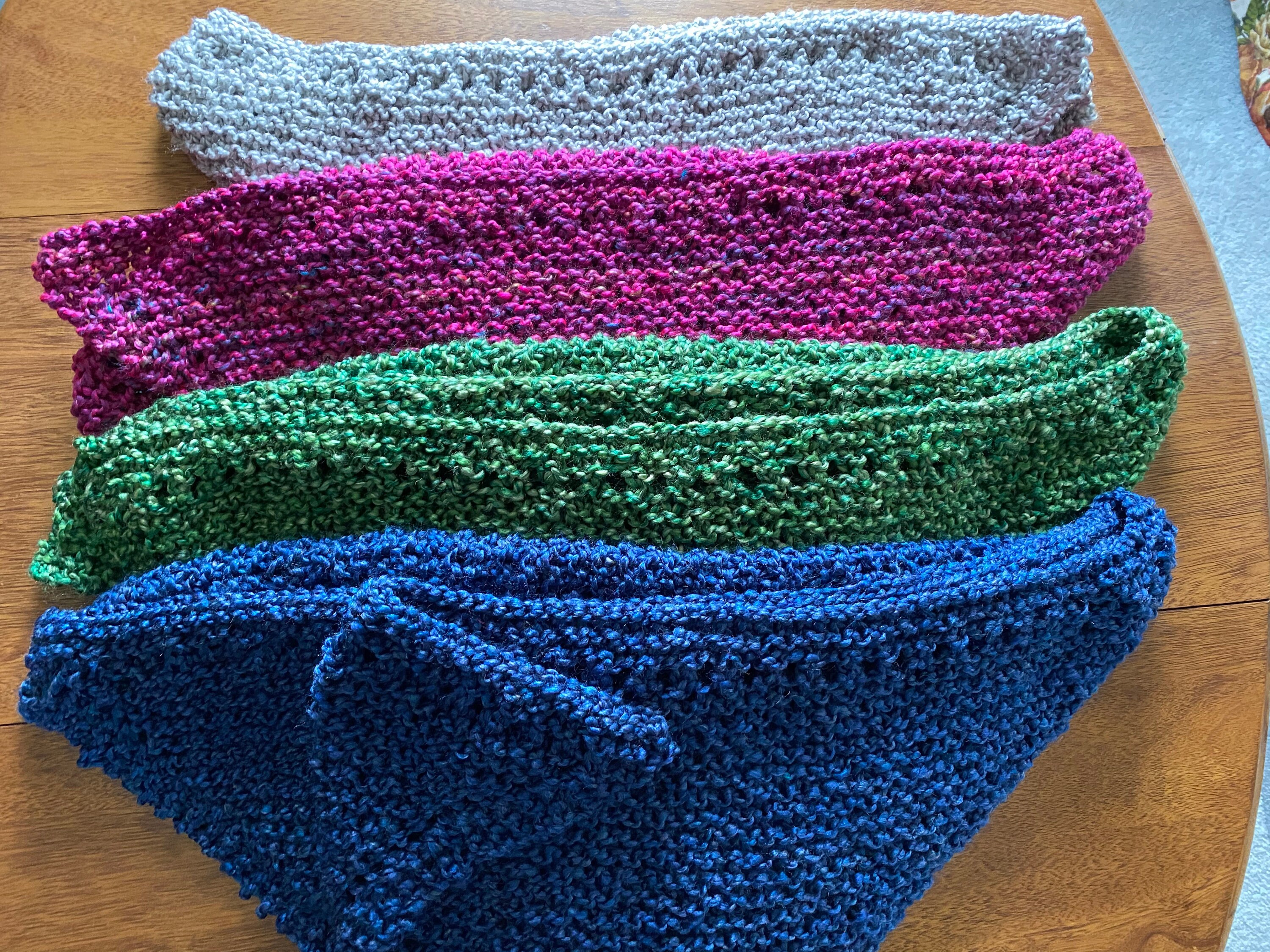 Hand-knit Triangular Prayer Shawl/Comfort Shawl in multiple | Etsy