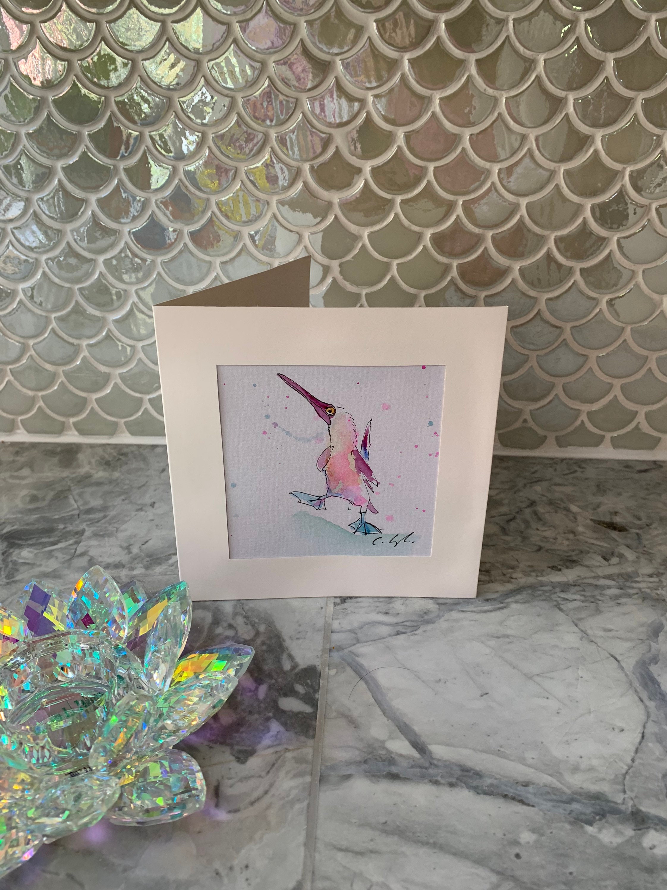 Hand Painted Card - Etsy