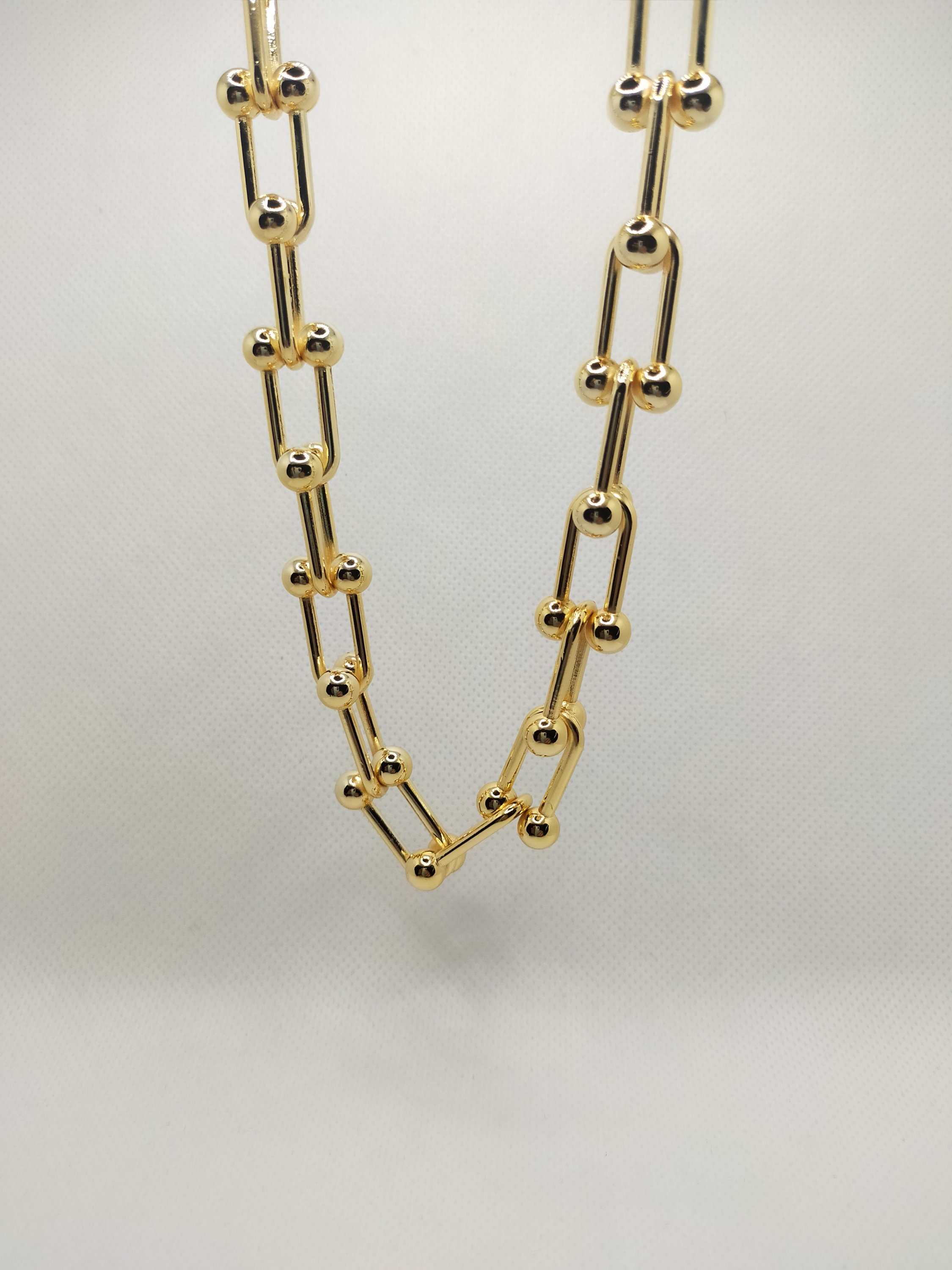 U Chain Layering Necklace 925 Solid Sterling Silver Rose Gold Vermeil ...