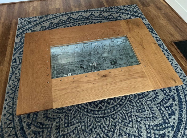 Solid Oak Coffee Table With Animated Lego Star Wars Trench Run Diorama ...