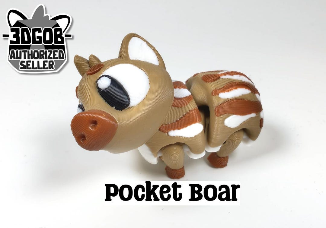 Articulated 3D Printed Boar Fidget Toy: Pocket Desk Pet - Etsy