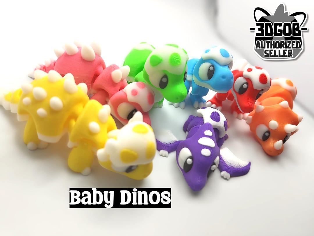 Articulated Dinosaur Fidget Dino Model Baby Dinos – Flexible 3D Printed ...