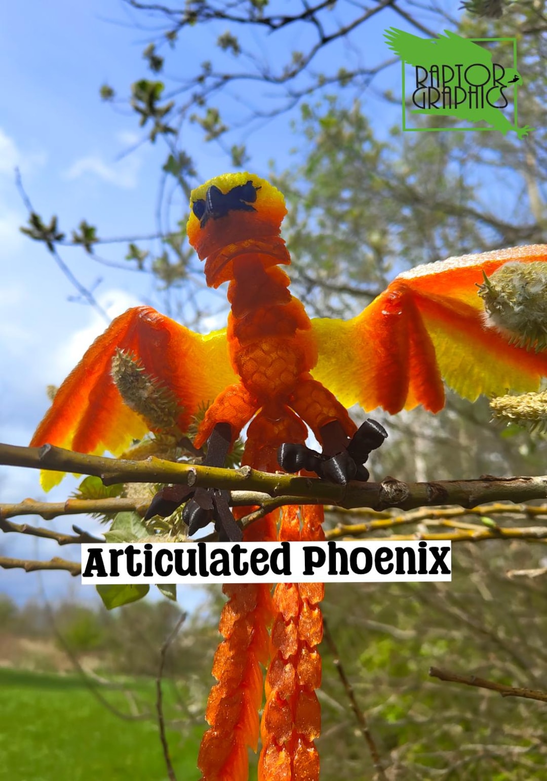 Articulated Phoenix Model 3D Printed Bird - 3D Printed Phoenix - Flexi ...