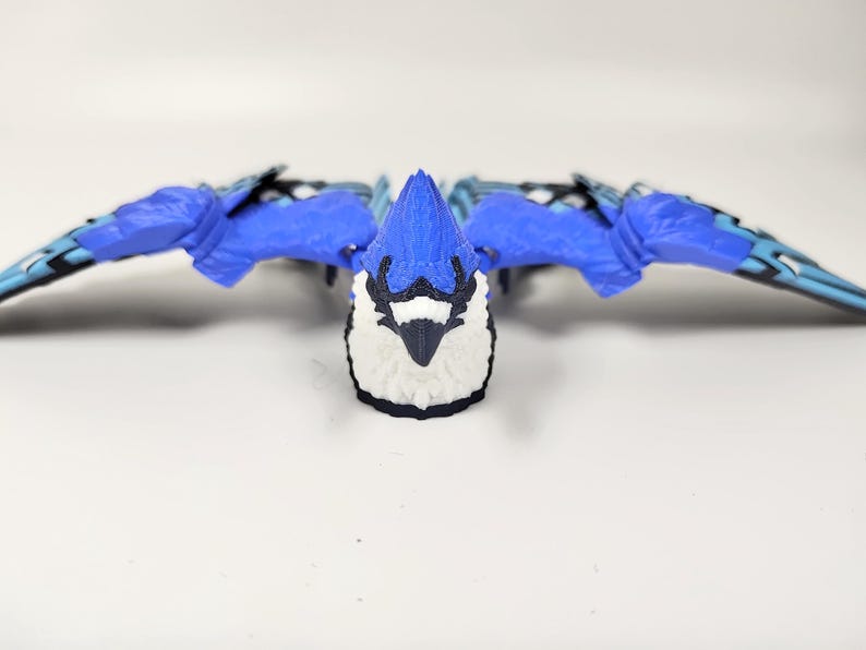 3D Printed Articulated American Blue Jay: Poseable Bird Fidget Toy - Etsy