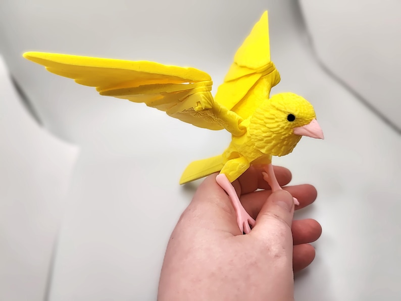 3D Printed Articulated Canary Model: Poseable Bird Fidget Toy - Etsy