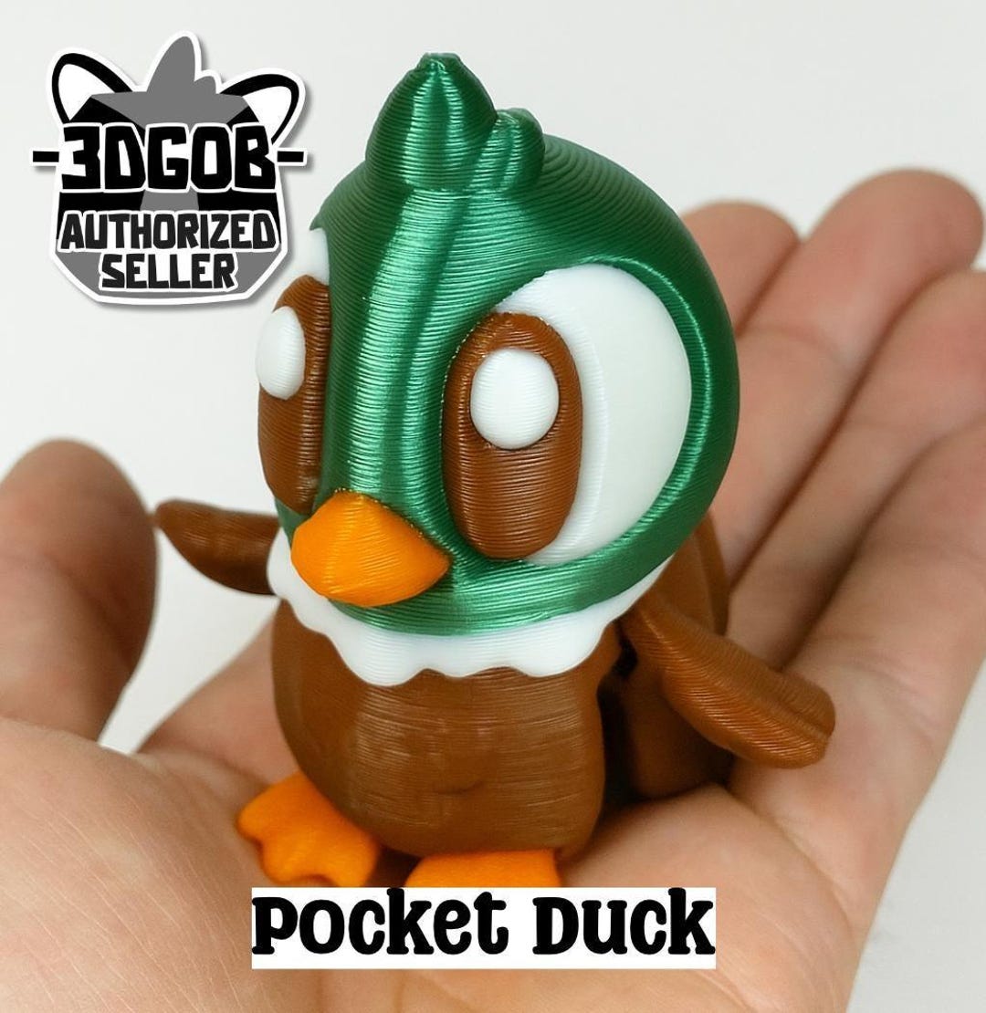 Articulated Duck Fidget Model – Flexible 3D Printed Mallard Duck Pocket ...