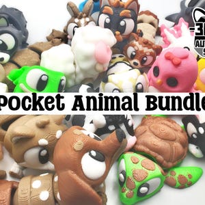 Articulated Animal Fidget Model Bundle – Flexible 3D Printed Animals - Pocket Animal – Sensory ...