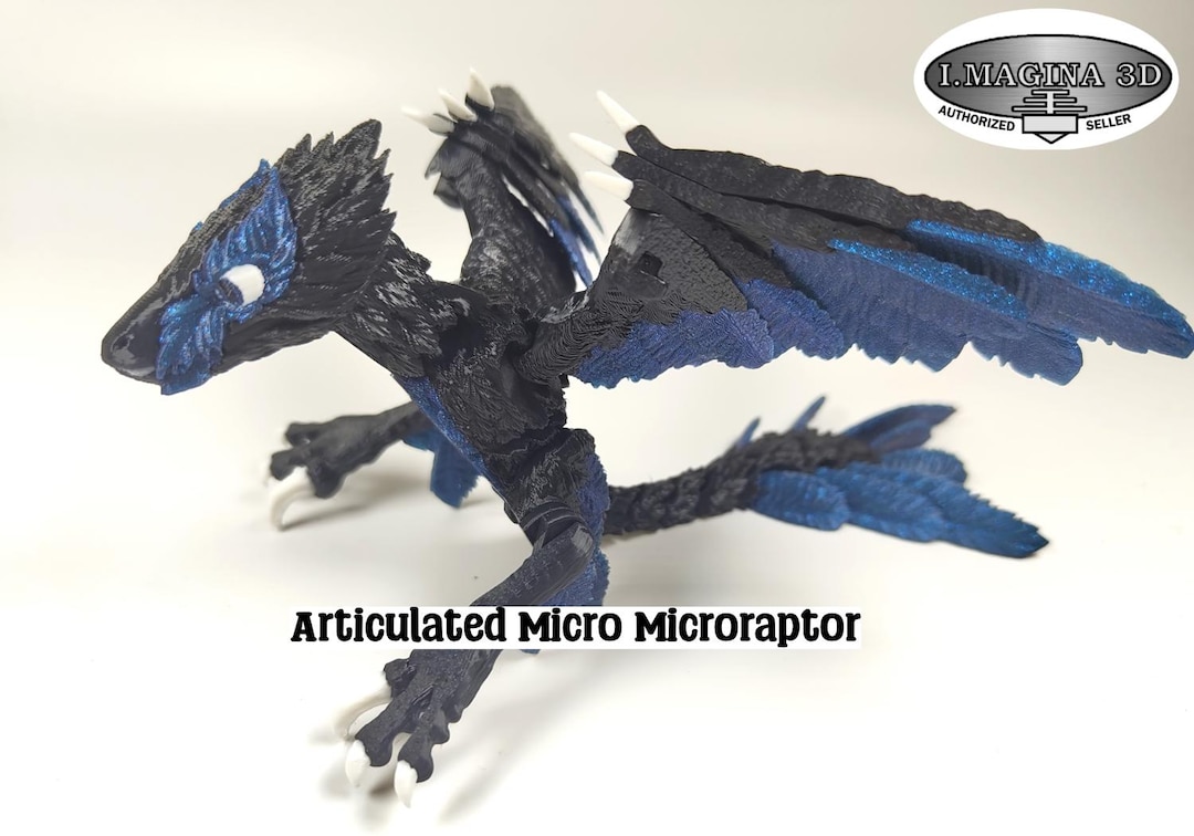 Articulated 3D Printed Microraptor: Custom Color Dinosaur Model - Etsy ...
