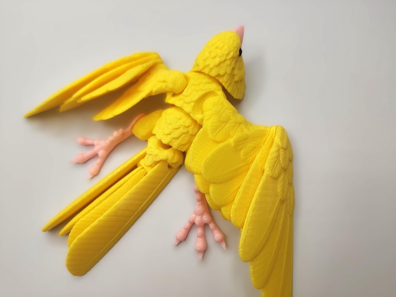 3D Printed Articulated Canary Model: Poseable Bird Fidget Toy - Etsy