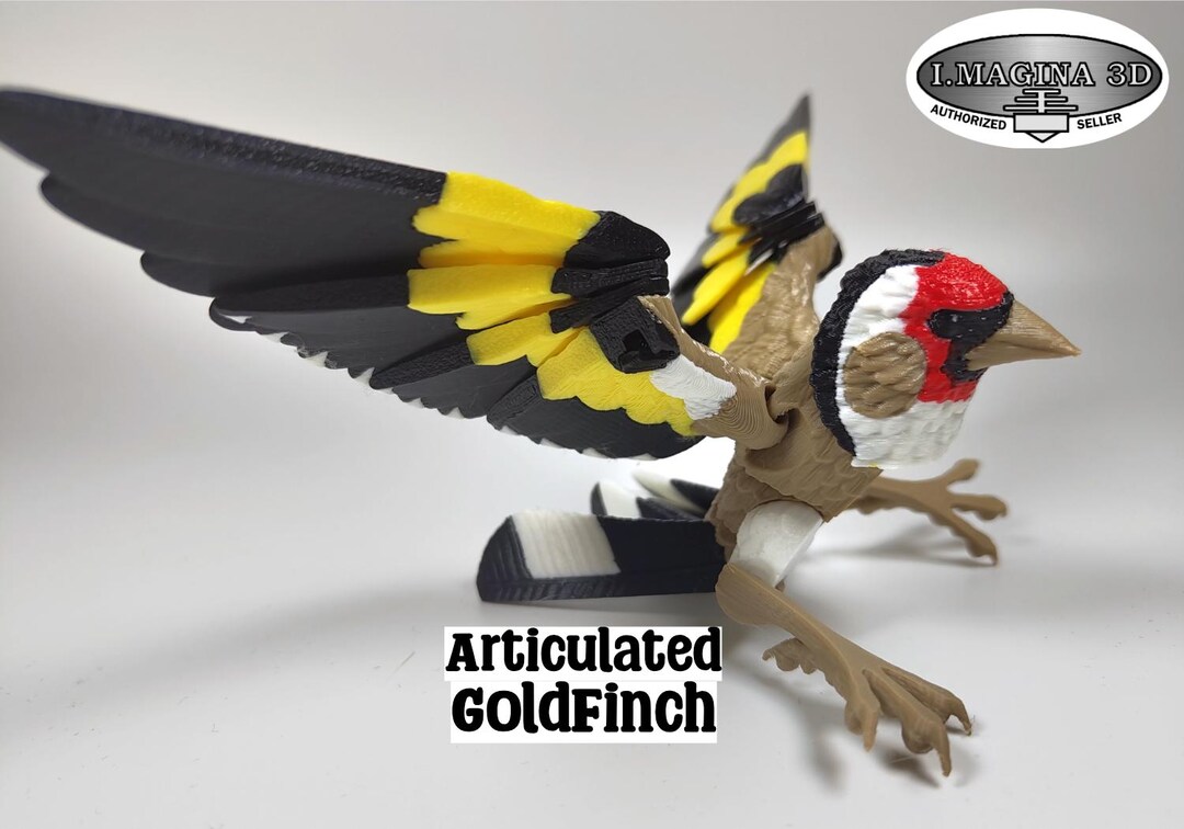 Articulated Goldfinch Model: 3D Printed, Hand-painted Bird Fidget - Etsy