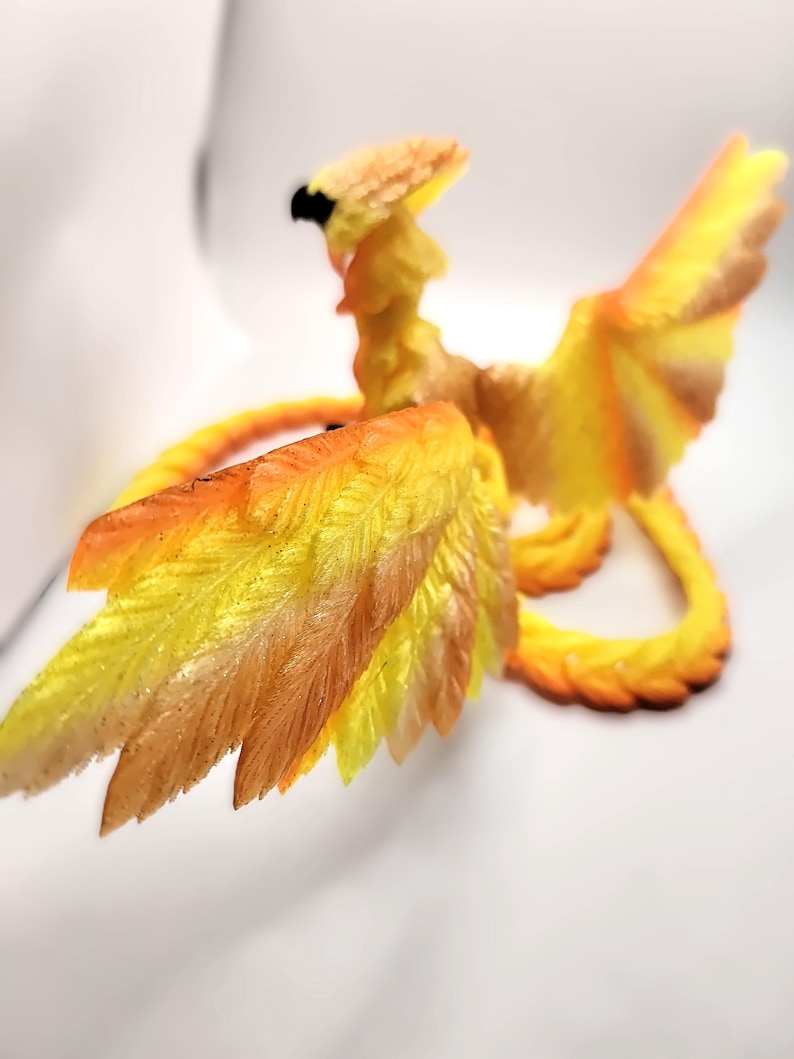 3D Printed Articulated Phoenix: Translucent Orange Sparkle Filament - Etsy
