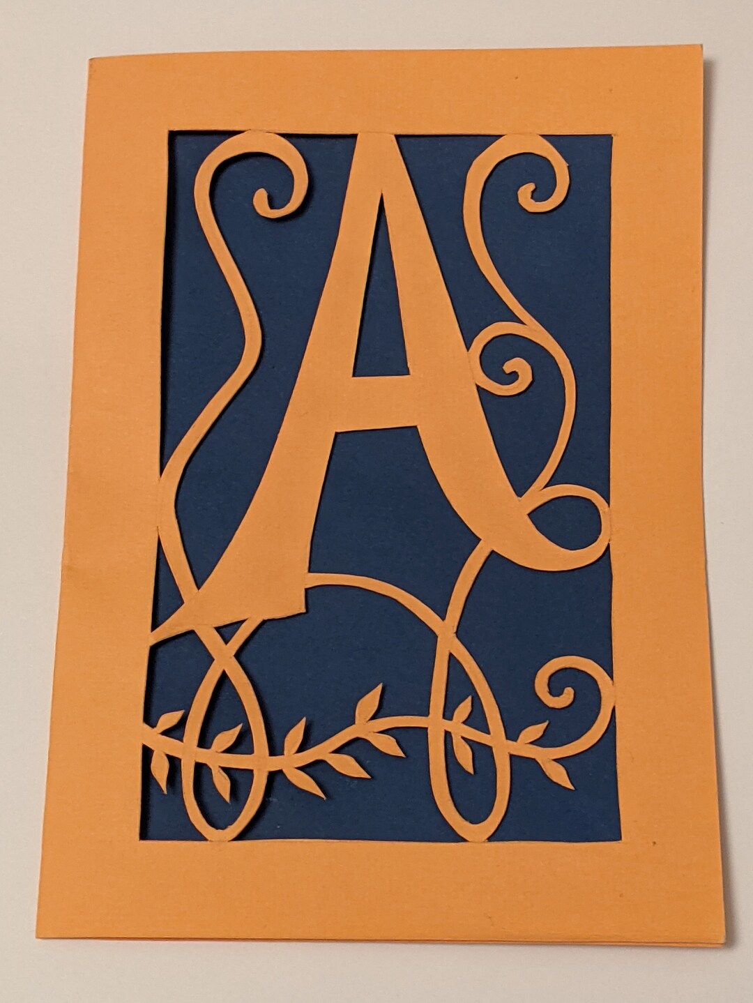 Papercut Initial Card Choice of A-Z. Handmade. Birthday. Valentine ...