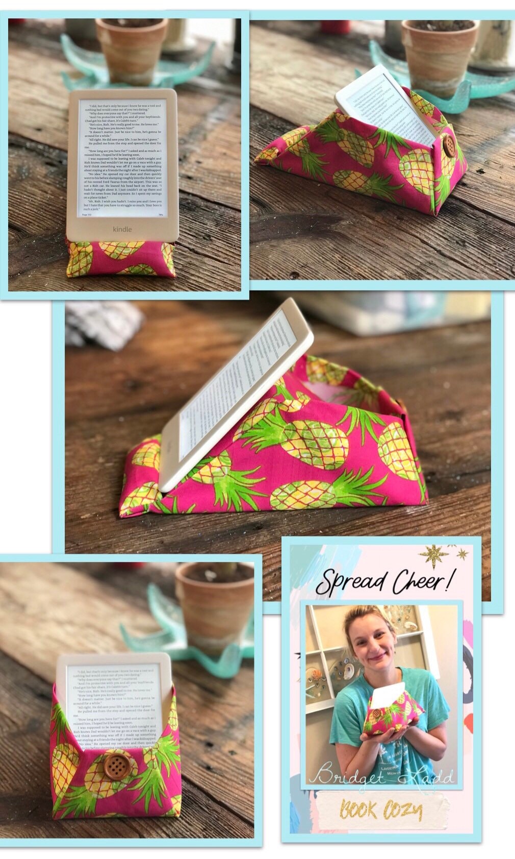 Book Cozy Ereader and Kindle Stand Pattern and Tutorial, iPad Pillow ...