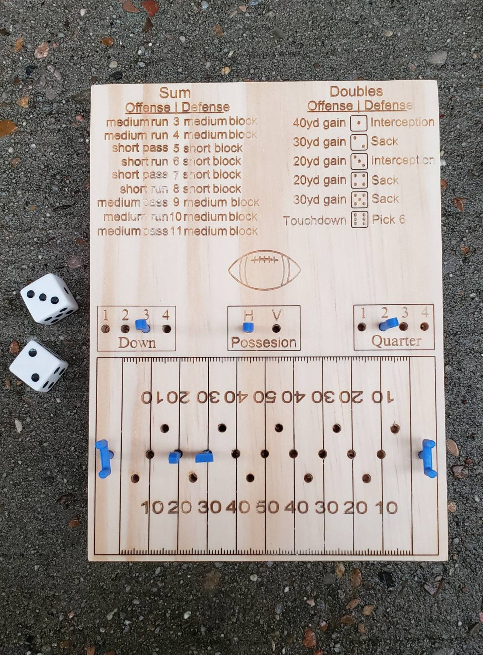 Wooden Football Dice Game | Etsy