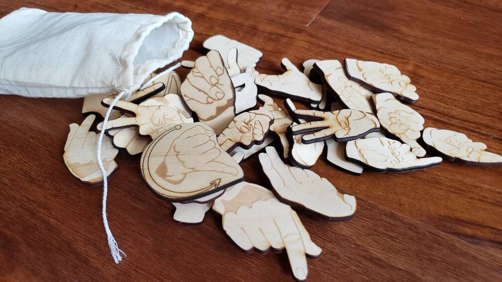 Refrigerator Magnets Wooden ASL Alphabet Magnets Kitchen Décor etna.com.pe