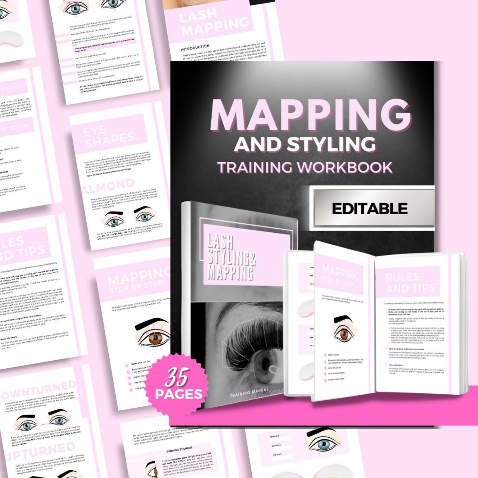 Lash Styling and Mapping Training Workbook.lash Maps.practice Sheets ...