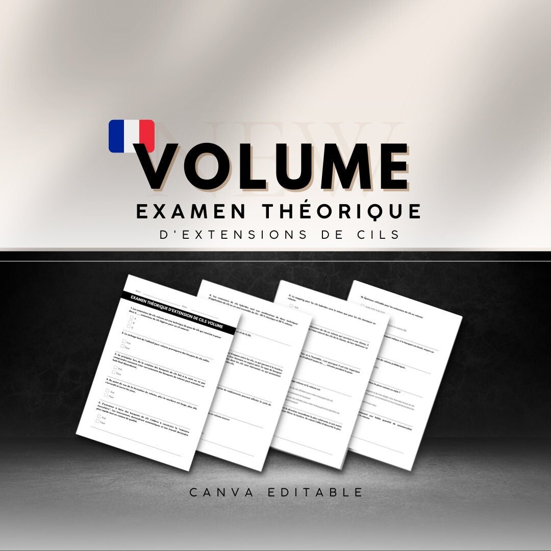 French Volume Lash Extension Theory Exam for Students, Beginners ...