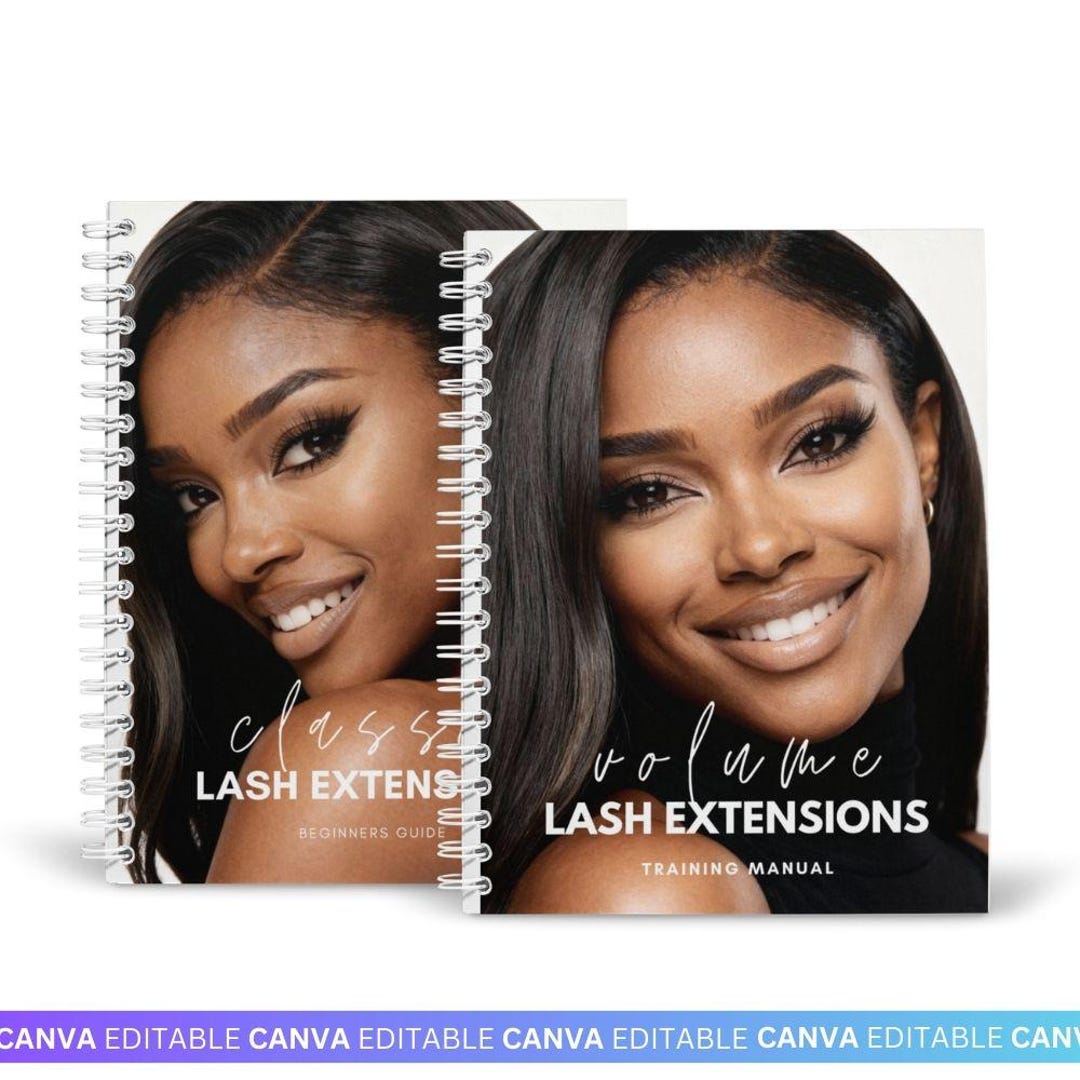 Classic & Volume Lash Training Manual Bundle | Editable Lash Extension ...