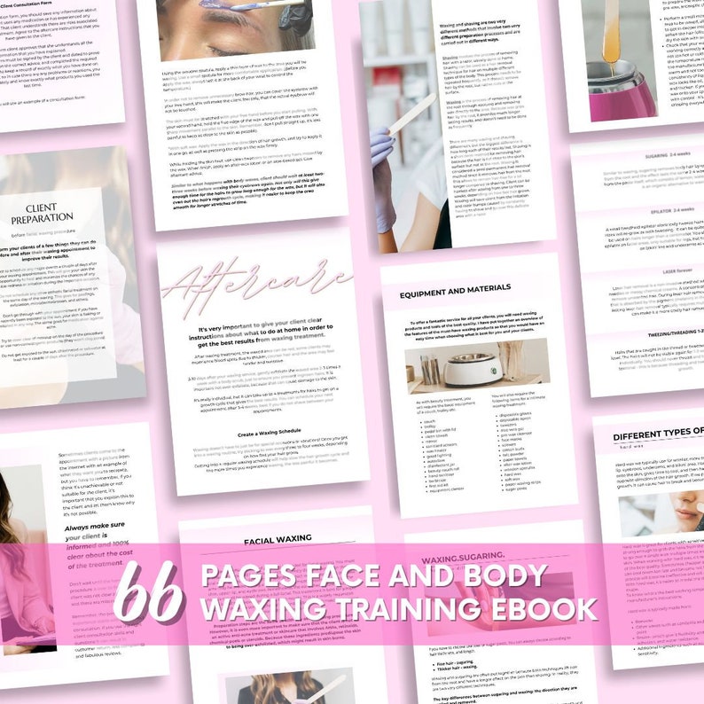 Waxing Training Manual,editable Wax Guide for Face and Body,hair ...