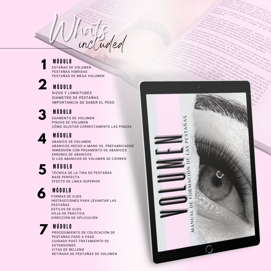 Spanish Classic and Volume Lash Training Manual for Students,tutors ...