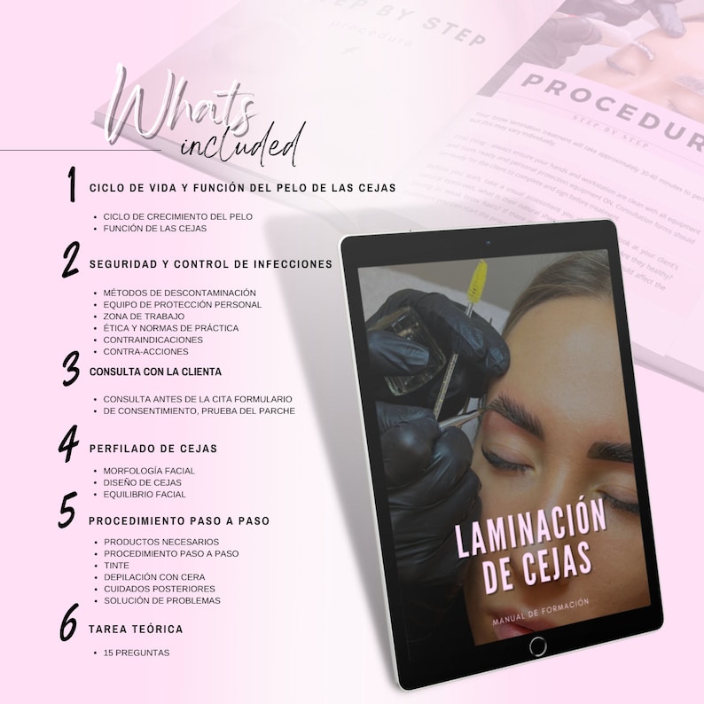 Spanish Brow Lamination Training Manual.eyebrow Lamination and Tint,wax ...