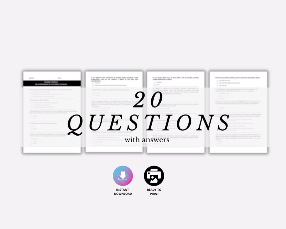 Spanish Classic Lash Training Theory Exam, Student Test, Lash Quiz ...