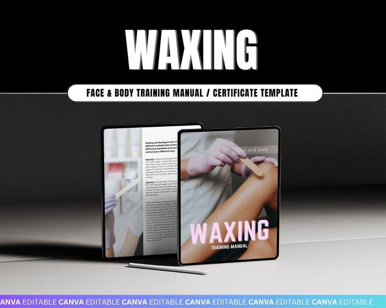 Waxing Training Manual,editable Wax Guide for Face and Body,hair ...