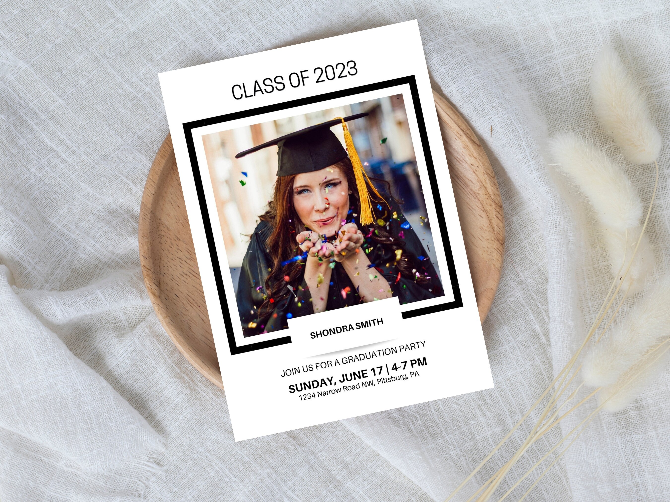 Class of 2023 Graduation Invitation, Minimalist Grad Invite, Photo ...