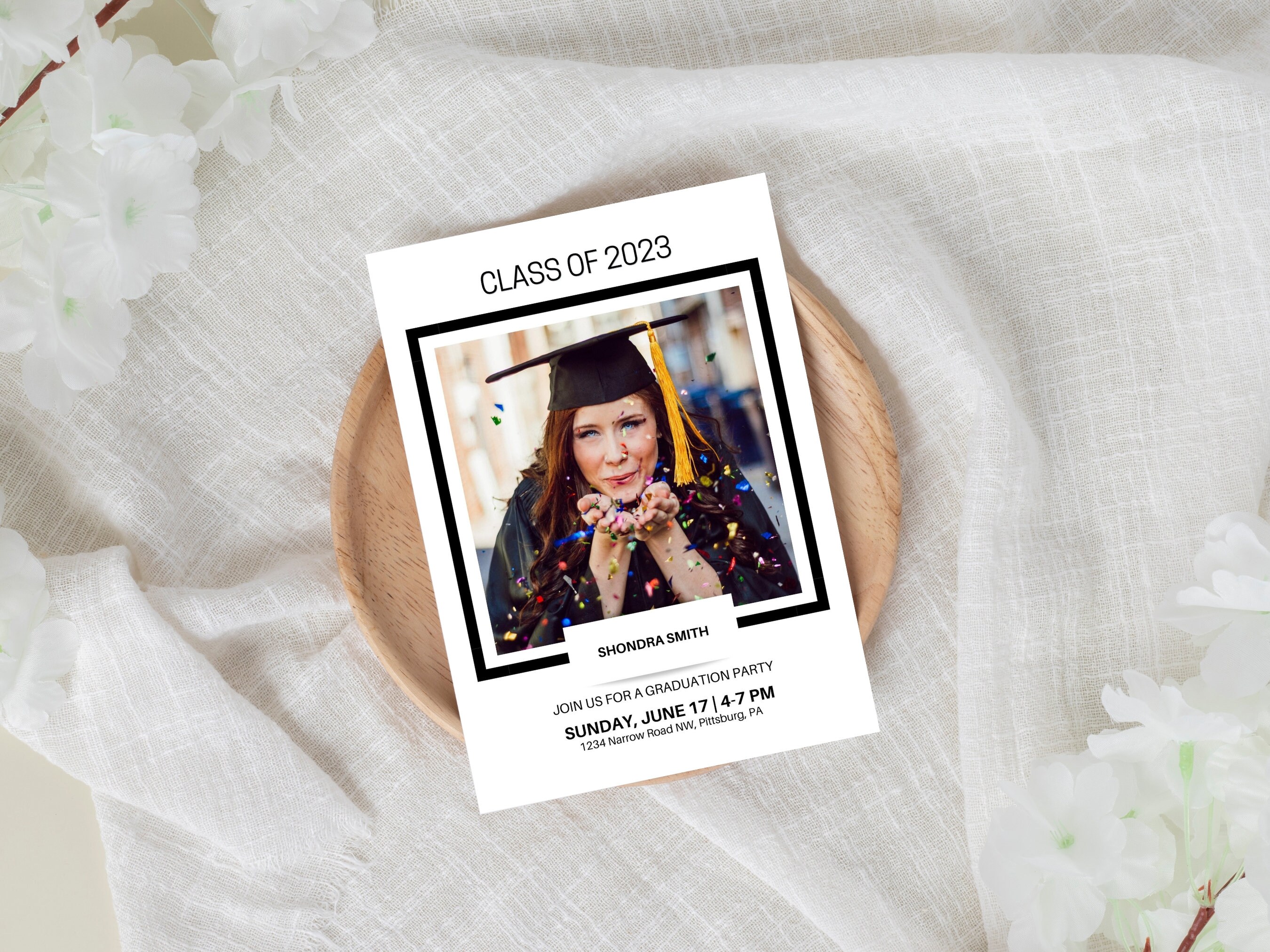 Class of 2023 Graduation Invitation, Minimalist Grad Invite, Photo ...