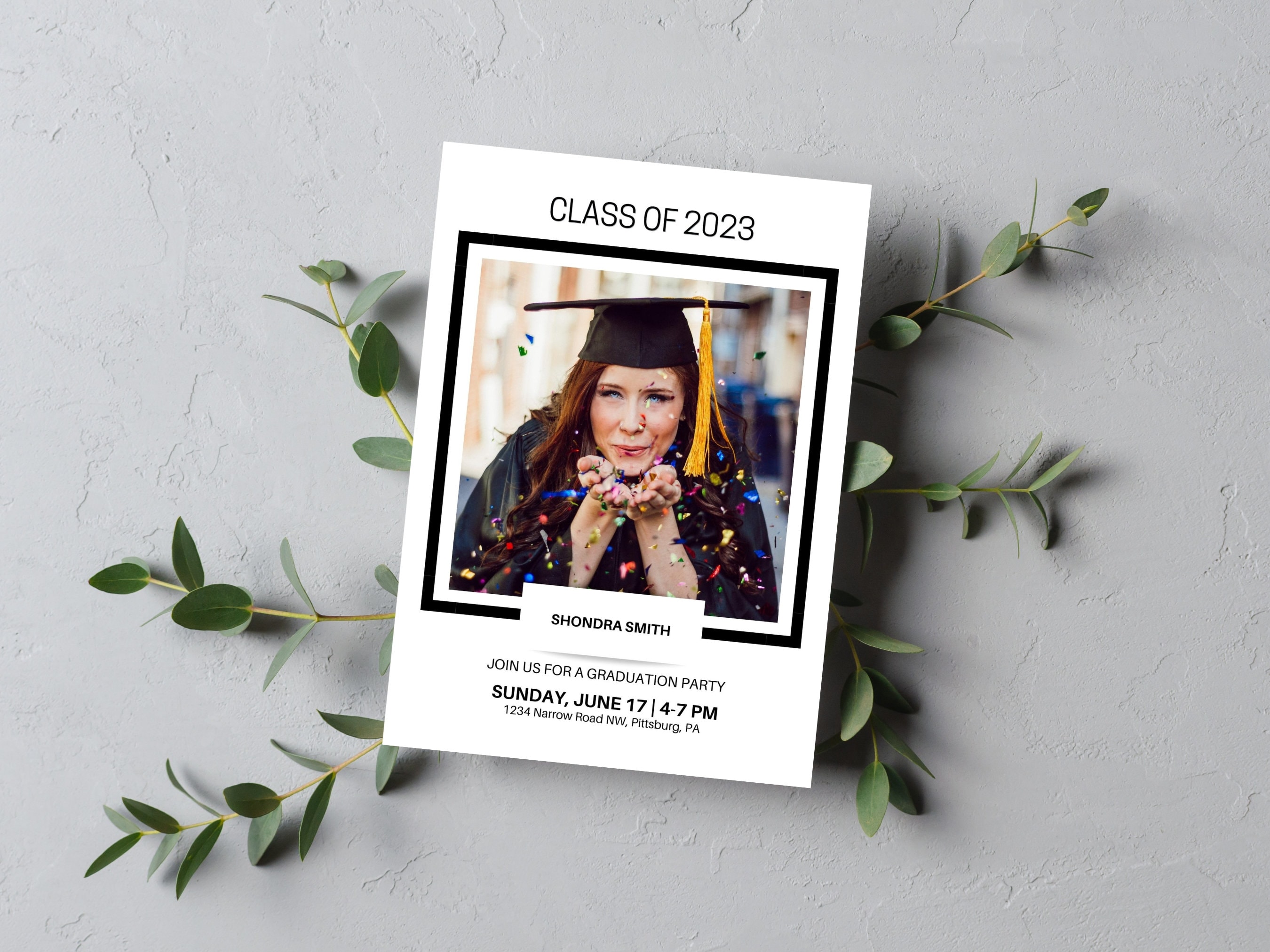Class of 2023 Graduation Invitation, Minimalist Grad Invite, Photo ...