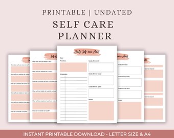 Self-care Planner Printable Self-love Journal Mental Health Worksheet ...