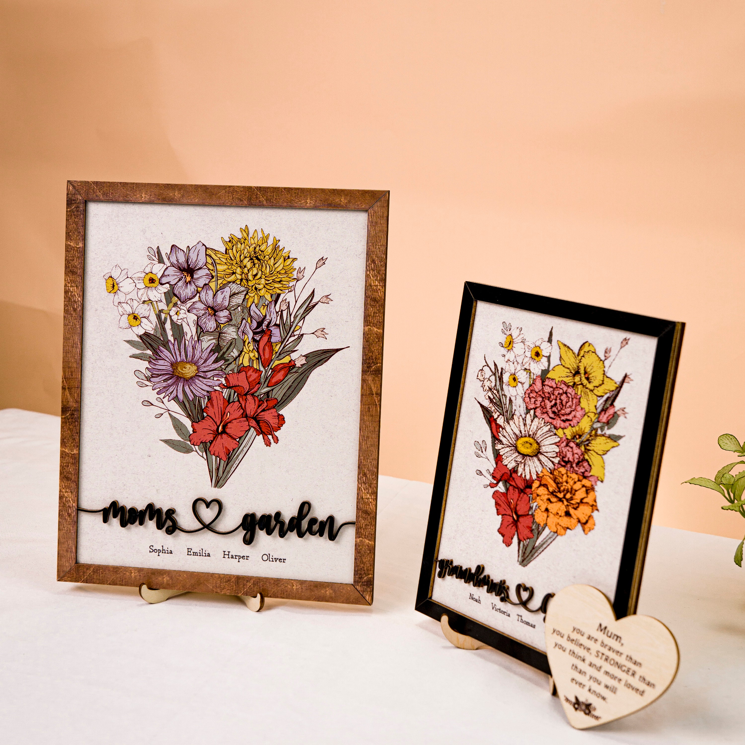 Personalized Birth Flower Member Family Sign, Custom Birth Month ...