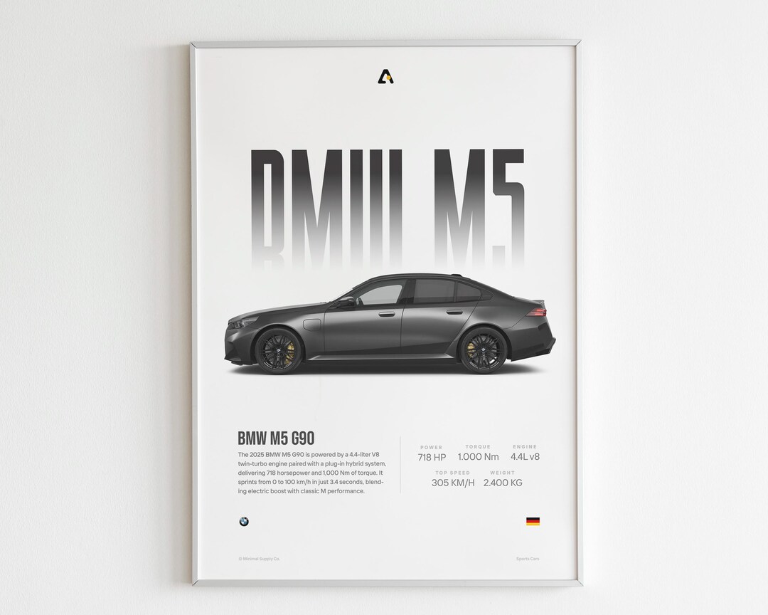 BMW M5 G90 Poster | Luxury Performance Car Wall Art | Gift for Him ...