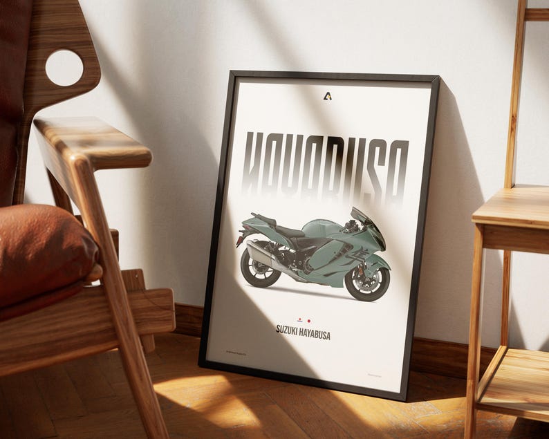 Suzuki Hayabusa Poster | Fastest Bike Wall Art | Sportbike Print ...
