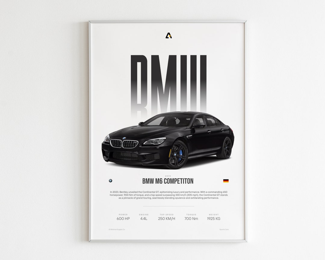 BMW M6 | supercar Poster | Car Enthusiast | Hyper Car Poster | digital ...
