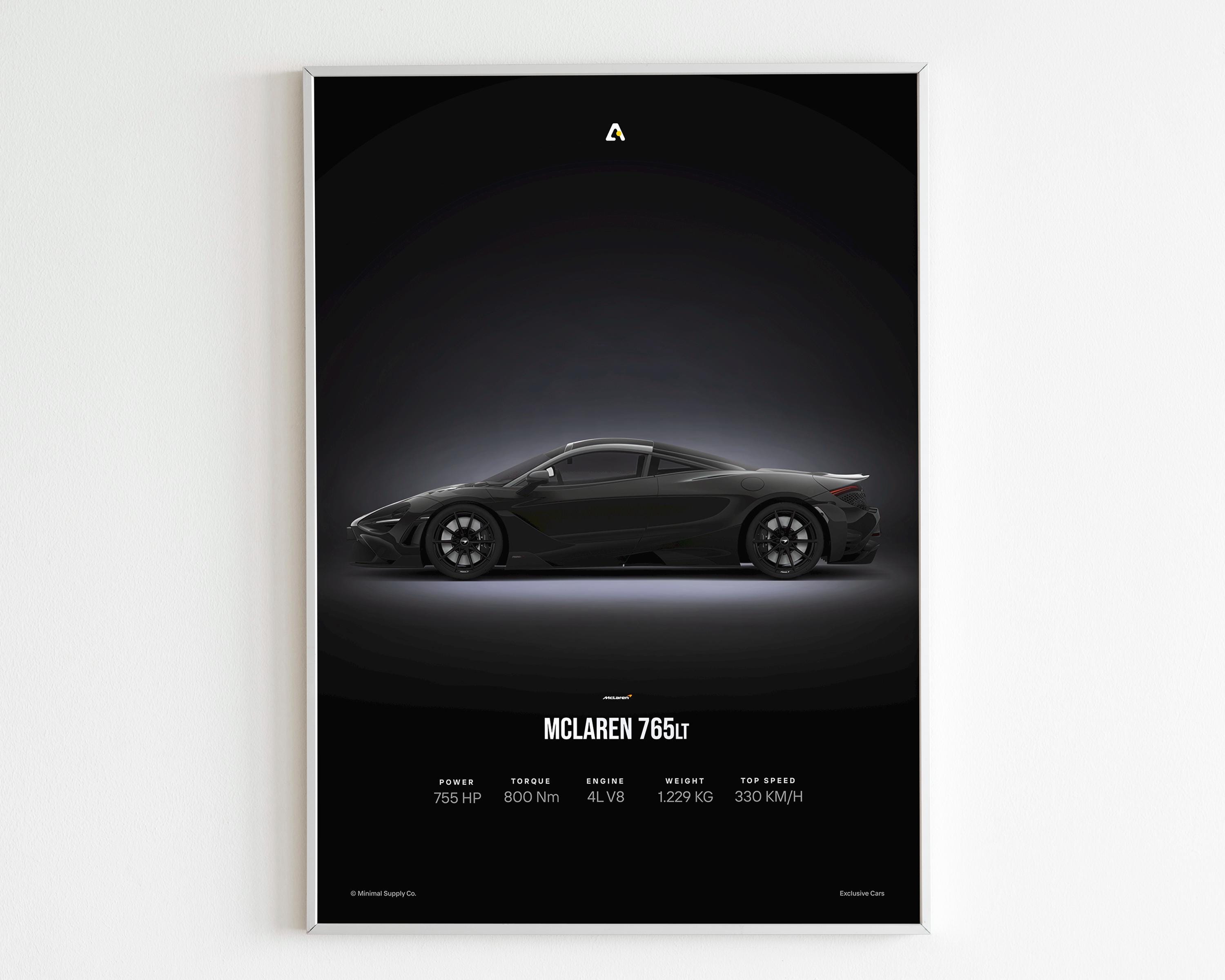 Mclaren 765LT Poster | Supercar Wall Art | Garage Decor | Car ...