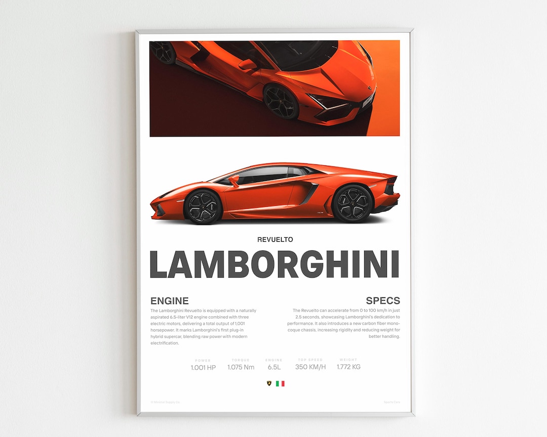 Lamborghini Revuelto Poster | Supercar Wall Art | Exotic Car Print ...