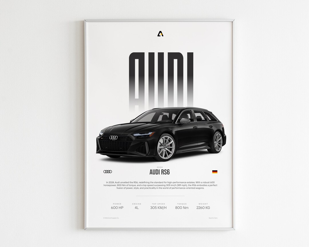AUDI RS6 family Luxury Car Custom Canvas RS6 Poster Audi RS6 Garage Art ...