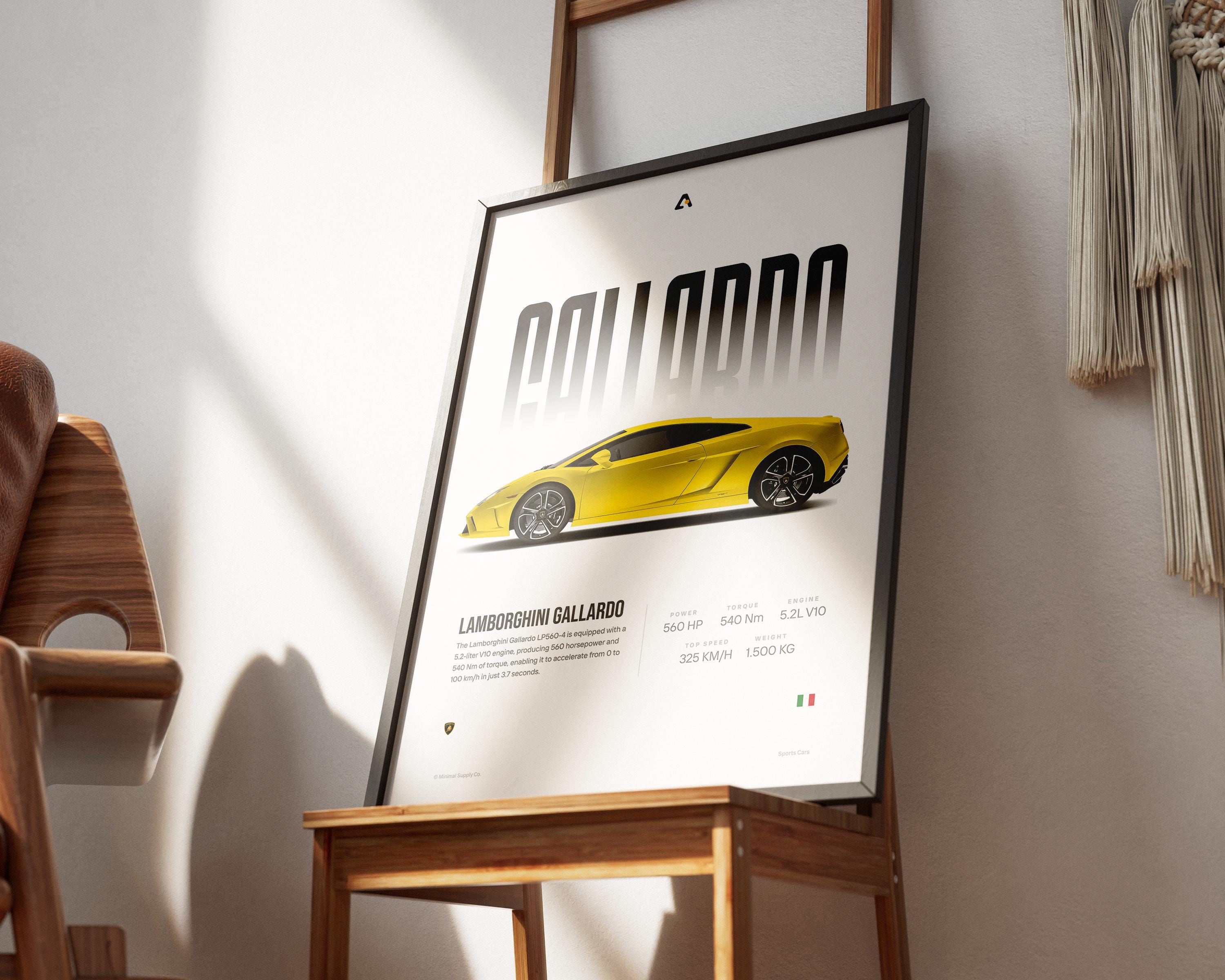 Lamborghini Gallardo Poster | Supercar Wall Art | Gift for Him ...