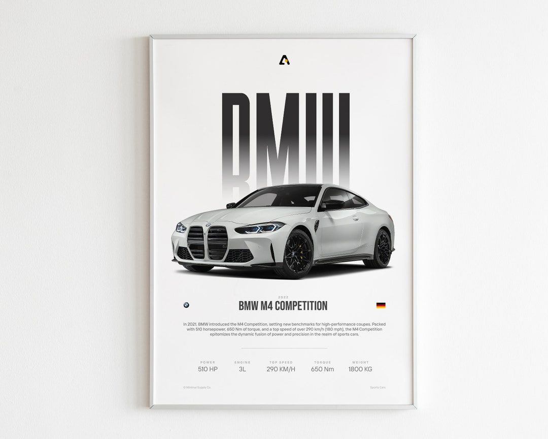 BMW M4 Competition | Supercar Wall Art | 2023 M4 BMW | BMW Poster | car ...