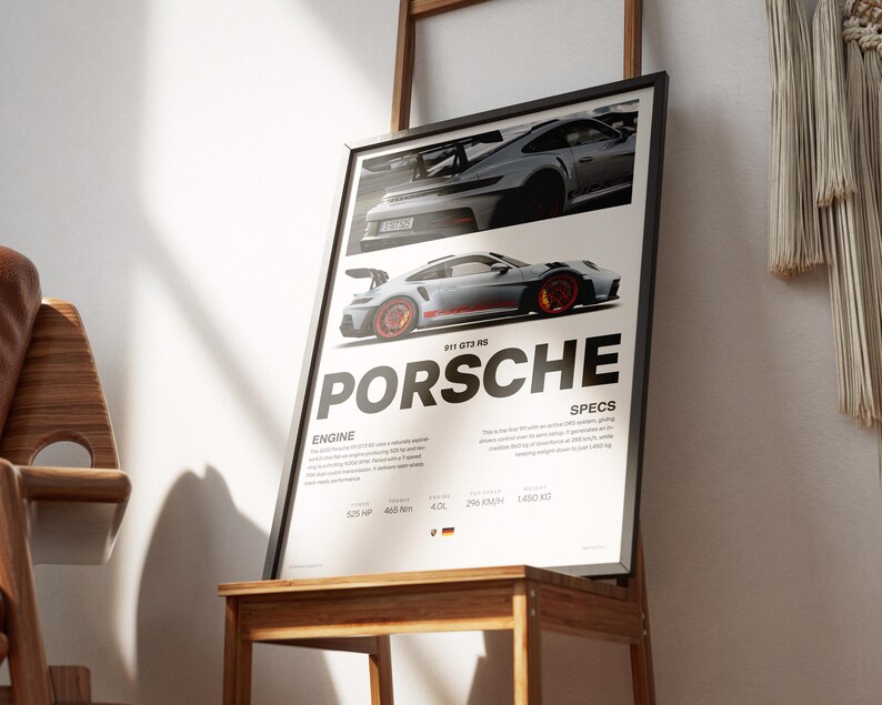 Porsche 911 GT3 RS Poster | Supercar Wall Art | Automotive Art Print ...