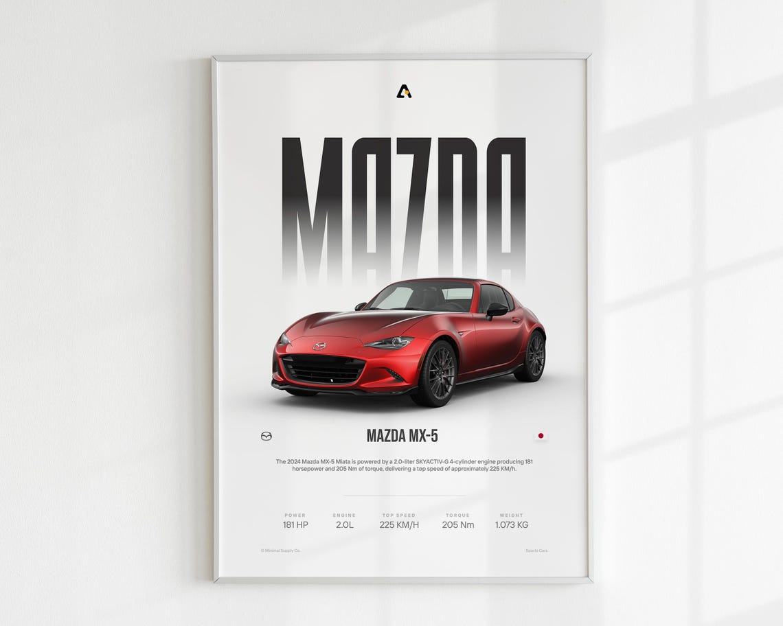 Mazda MX-5 | Luxury Sports Car Wall Art | japan Vehicle | japanese Wall ...