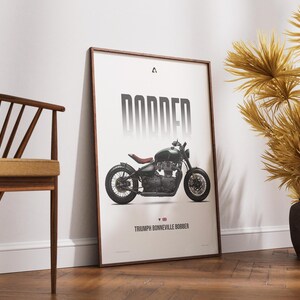 Triumph Bobber Poster | Classic Motorcycle Art | Bobber Wall Print ...