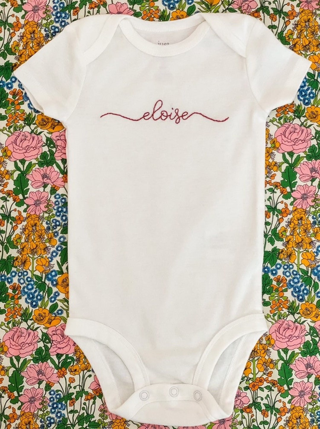 Hand Embroidered Baby Onesie® | Personalized Name Gift - Etsy