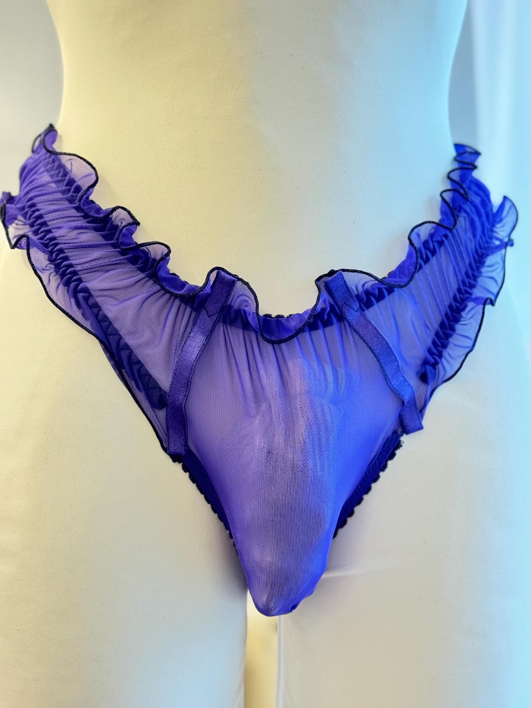 Mesh Mens Panties Men Bikini Bottom Handmade Sissy Plus Size