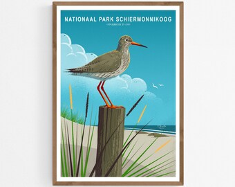 Oystercatcher Bird Poster, National Park Schiermonnikoog Art Print ...
