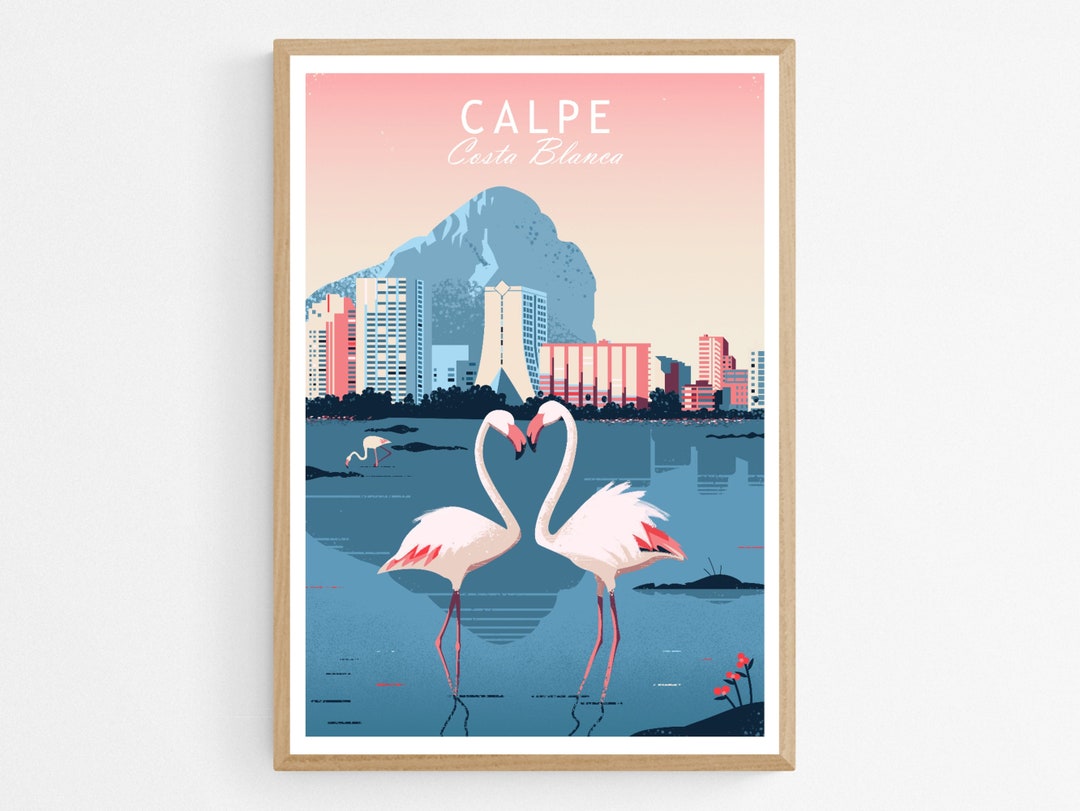 Calpe Spain Poster, Calpe Costa Blanca Travel Art Print, Calp, Calpe ...