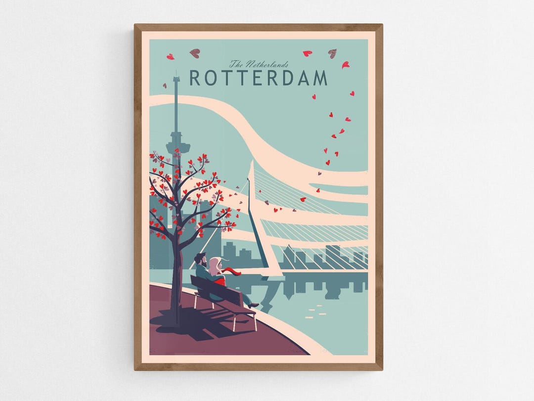 Rotterdam Art Print | Illustration Wall Art | Rotterdam Poster ...