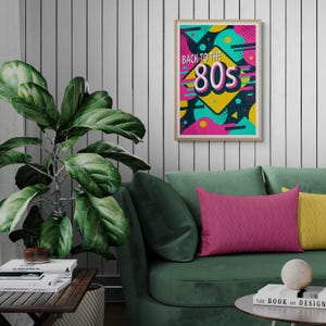 Back to the 80s Poster, Retro Eighties Graphic Art Print With Geometric ...
