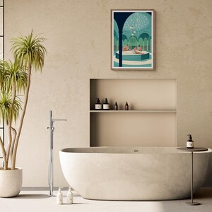 Turkish Hammam Art Print, Istanbul Bathhouse Poster, Turkey ...